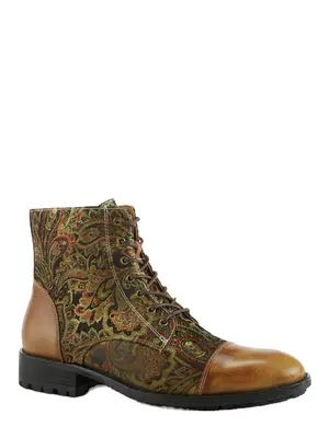 SPRING STEP SHOES Berger Jacquard Bootie Tan Multi