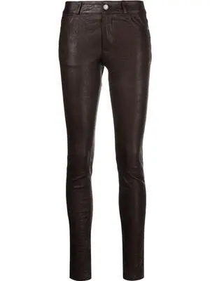 Zadig&Voltaire Phlame Leather Trousers - Brown