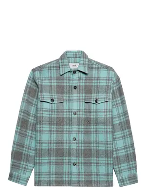 Ami Maxi Checked Overshirt - Blue