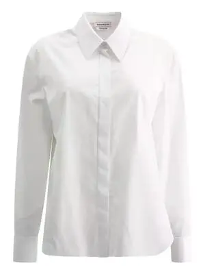 Alexander McQueen Point-collar Cotton Shirt - White