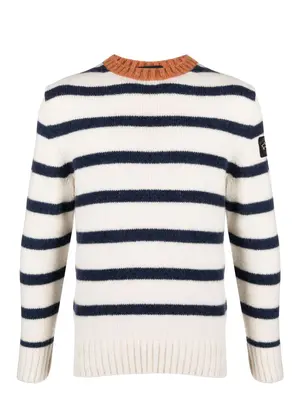 Paul & Shark Striped Virgin Wool Jumper - White