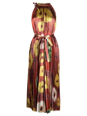 Ulla Johnson Amiko Floral-print Pleated Midi Dress - Red