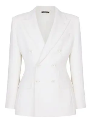 Dolce & Gabbana Double-breasted Fitted-waist Blazer - White