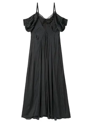 AZ FACTORY Off-shoulder Lace-panel Dress - Black