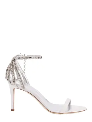 GIUSEPPE ZANOTTI 85mm Adele Crystal Sandals - White