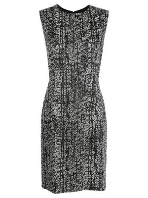 LANVIN Sleeveless Tweed Midi Dress - Black