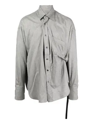 MARINA YEE Pleat-detail Cotton Shirt - Grey