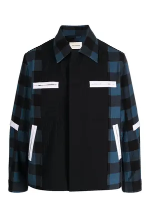 CRAIG GREEN Plaid-pattern Worker Jacket - Blue