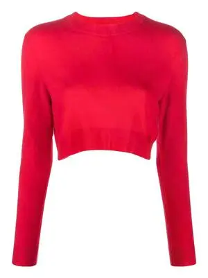PATOU Patou Logo-Embroidered Cropped Jumper