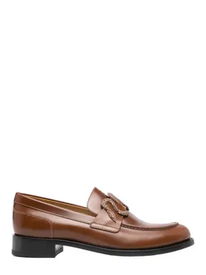 Rene Caovilla Morgana Leather Loafers - Brown