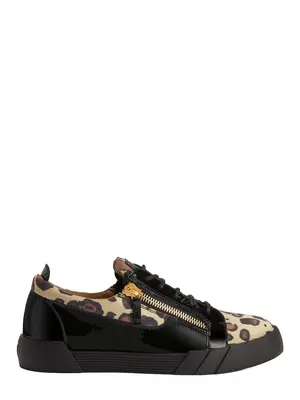 GIUSEPPE ZANOTTI Frankie Leopard-print Sneakers - Neutrals