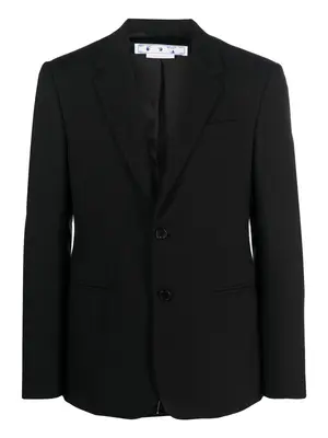 OFF-WHITE Off-White Slogan-Print Virgin Wool Blazer