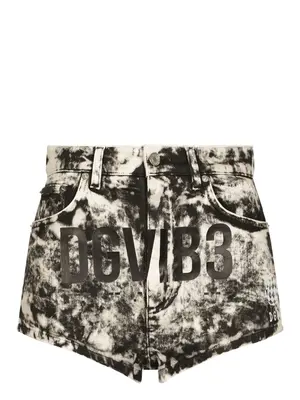 Dolce & Gabbana Logo-print Cotton Shorts - Black