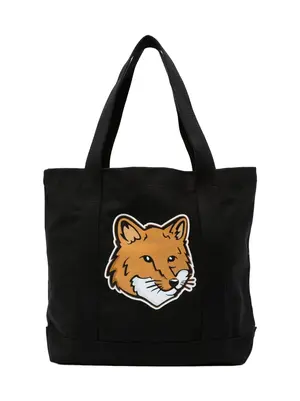 Maison Kitsuné Fox-print Tote Bag - Black