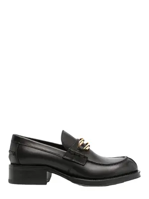 LANVIN Buckled Leather Loafers - Black