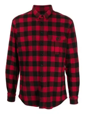 Dsquared2 Check-pattern Wool-blend Shirt - Black