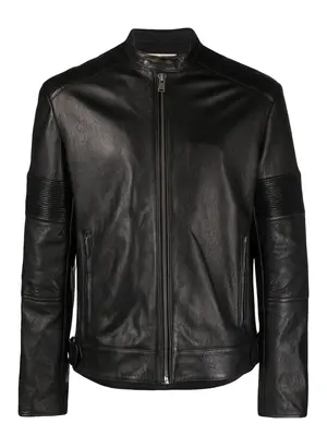 Zadig&Voltaire Lean Zip-up Leather Biker Jacket - Black