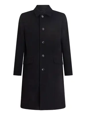 Etro Textured-finish Button-down Coat - Black