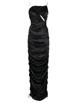 DEL CORE Draped Maxi Dress - Black