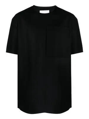 JIL SANDER Zip-detail Wool T-shirt - Black