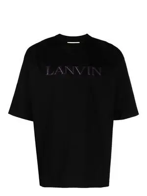 LANVIN Logo-appliqué Cotton T-shirt - Black