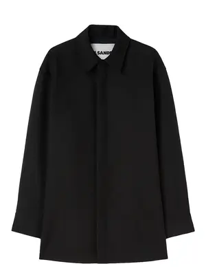 JIL SANDER Wool Shirt Jacket - Black