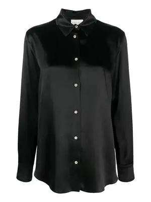 FORTE_FORTE Satin-finish Shirt - Black