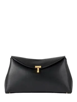 TOTÊME TOTEME T-Lock Leather Clutch