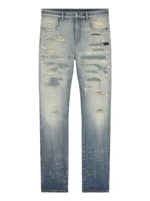Givenchy Jeans In Rip And Repair Denim - Light Blue