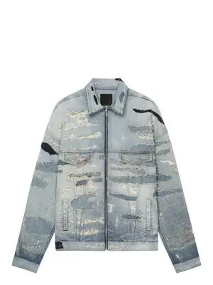Givenchy Oversized Rip And Repair Denim Jacket - Light Blue