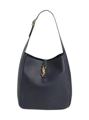 Saint Laurent Large LE 5 À 7 Leather Hobo Bag Bleu Abysse