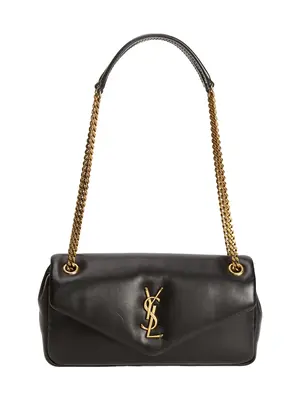 Saint Laurent Calypso Lambskin Shoulder Bag Nero