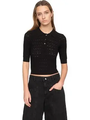 Sea Rue Polo Sweater - Black