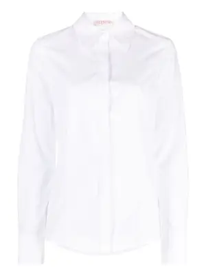 Valentino Garavani Pointed-collar Long-sleeve Shirt - White