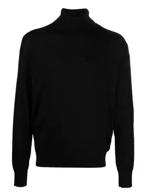 Gcds Logo-embroidered Roll-neck Jumper - Black