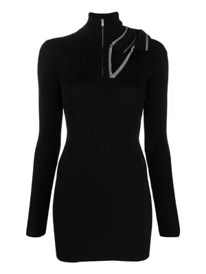 Y/project Cut-out Ribbed Minidress - Black