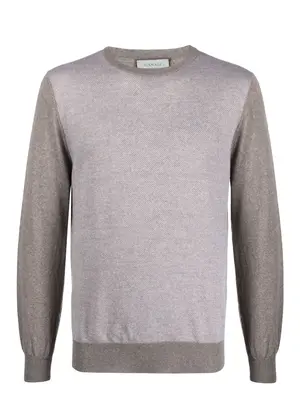 Canali Two-tone Wool Jumper - Neutrals