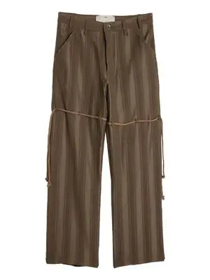 SONG FOR THE MUTE Chain-lace Wide-leg Trousers - Brown