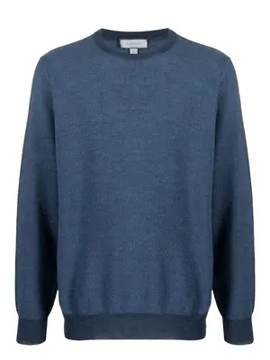 Canali Fine-knit Wool Jumper - Blue