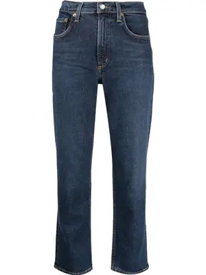 AGOLDE Kye Straight-leg Cropped Jeans - Blue