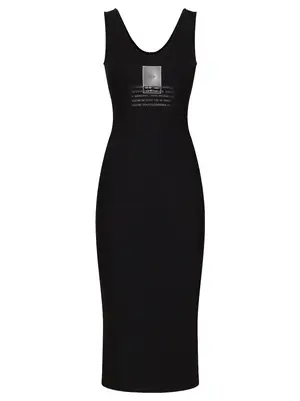 Dolce & Gabbana Scoop Neck Midi Dress - Black