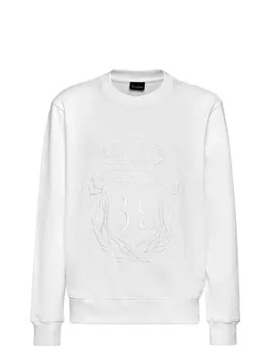 BILLIONAIRE Logo-embroidered Cotton Sweatshirt - White