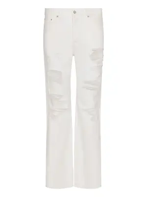 Dolce & Gabbana Distressed Straight-leg Jeans - White