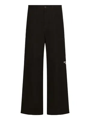 Dolce & Gabbana Logo-print Wide-leg Trousers - Black