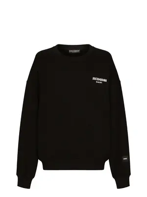 Dolce & Gabbana Logo-print Cotton Sweatshirt - Black