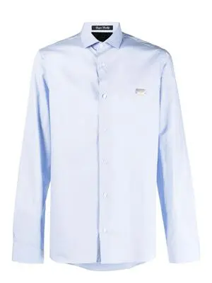 Philipp Plein Sugar Daddy Cut Cotton Shirt - Blue