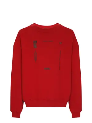 Dolce & Gabbana Slogan-print Cotton Jumper - Red