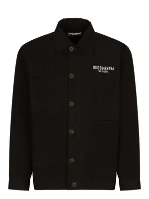 Dolce & Gabbana Logo-embroidered Shirt Jacket - Black