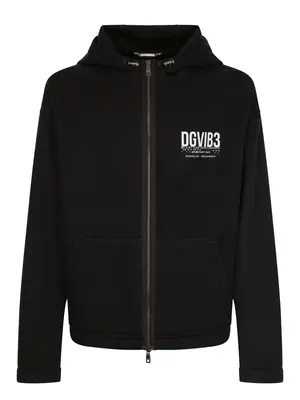 Dolce & Gabbana Logo-print Hooded Jacket - Black