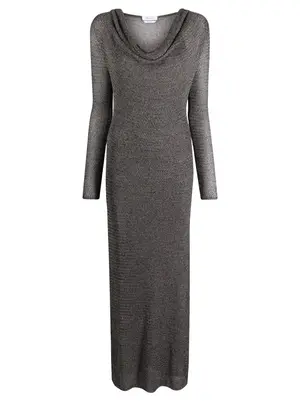 Blumarine Cowl-neck Maxi Dress - Silver